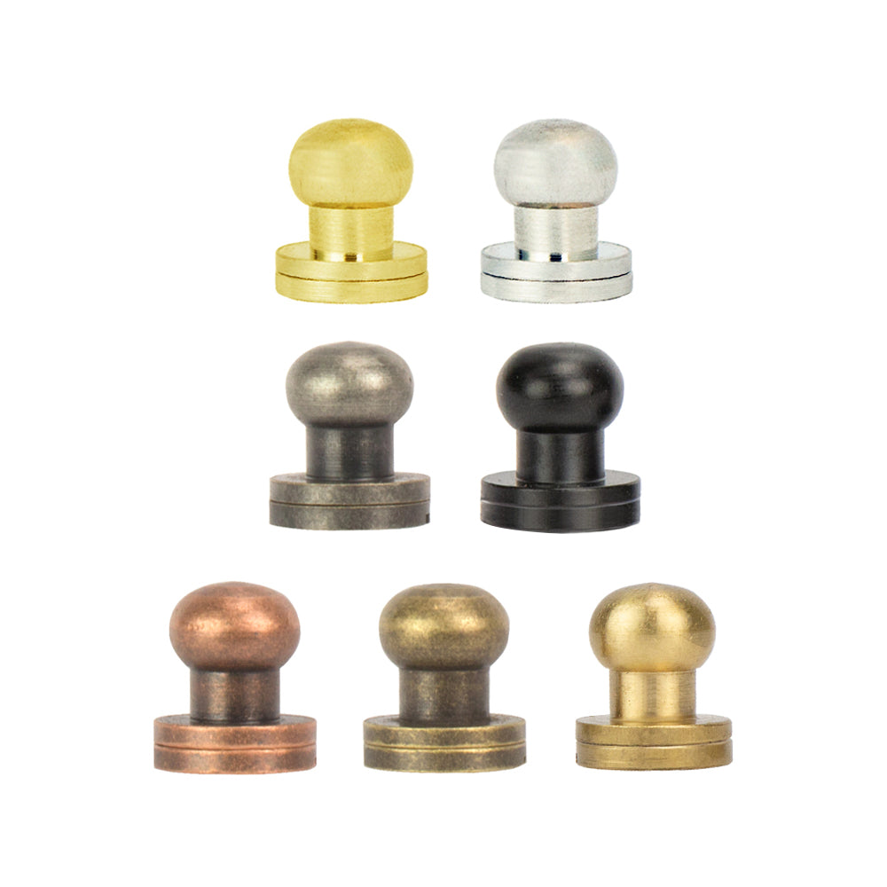 Ivan Leathercraft Solid Brass Button Studs, 8mm (5/16")