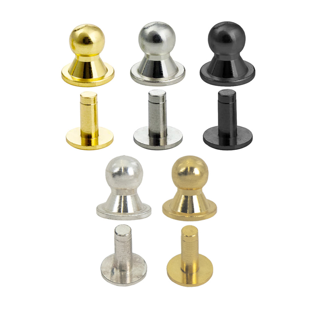 [FINAL SALE] Solid Brass Button Stud, Rivet Back — Ivan Leathercraft