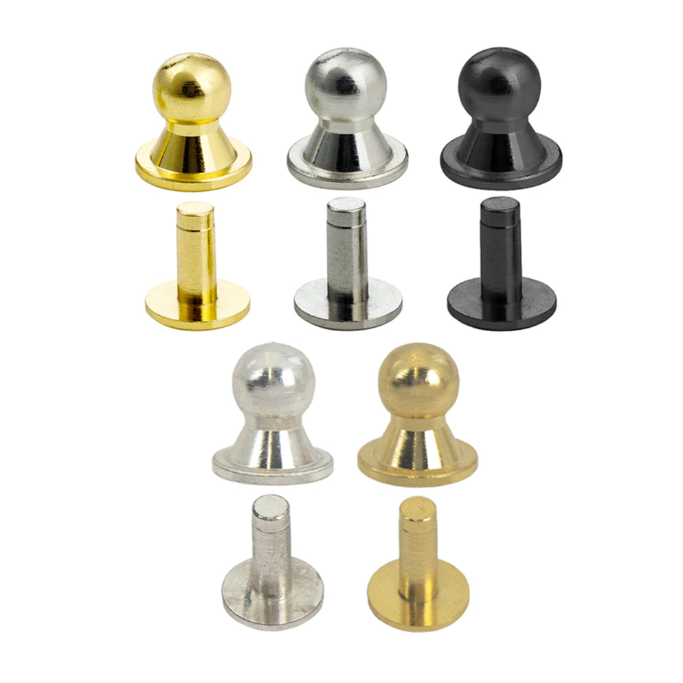 [FINAL SALE] Solid Brass Button Stud, Rivet Back — Ivan Leathercraft