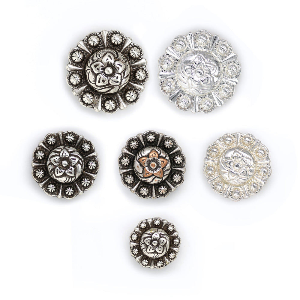 [FINAL SALE] Berry Rivet Back Conchos — Ivan Leathercraft