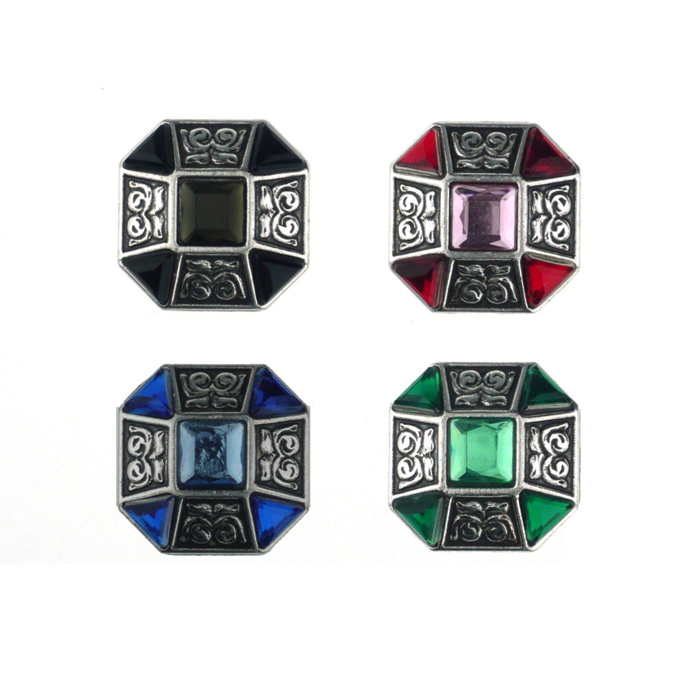 Ivan Leathercraft Crystal Heptagon Screw Back Conchos, 25mm (1")