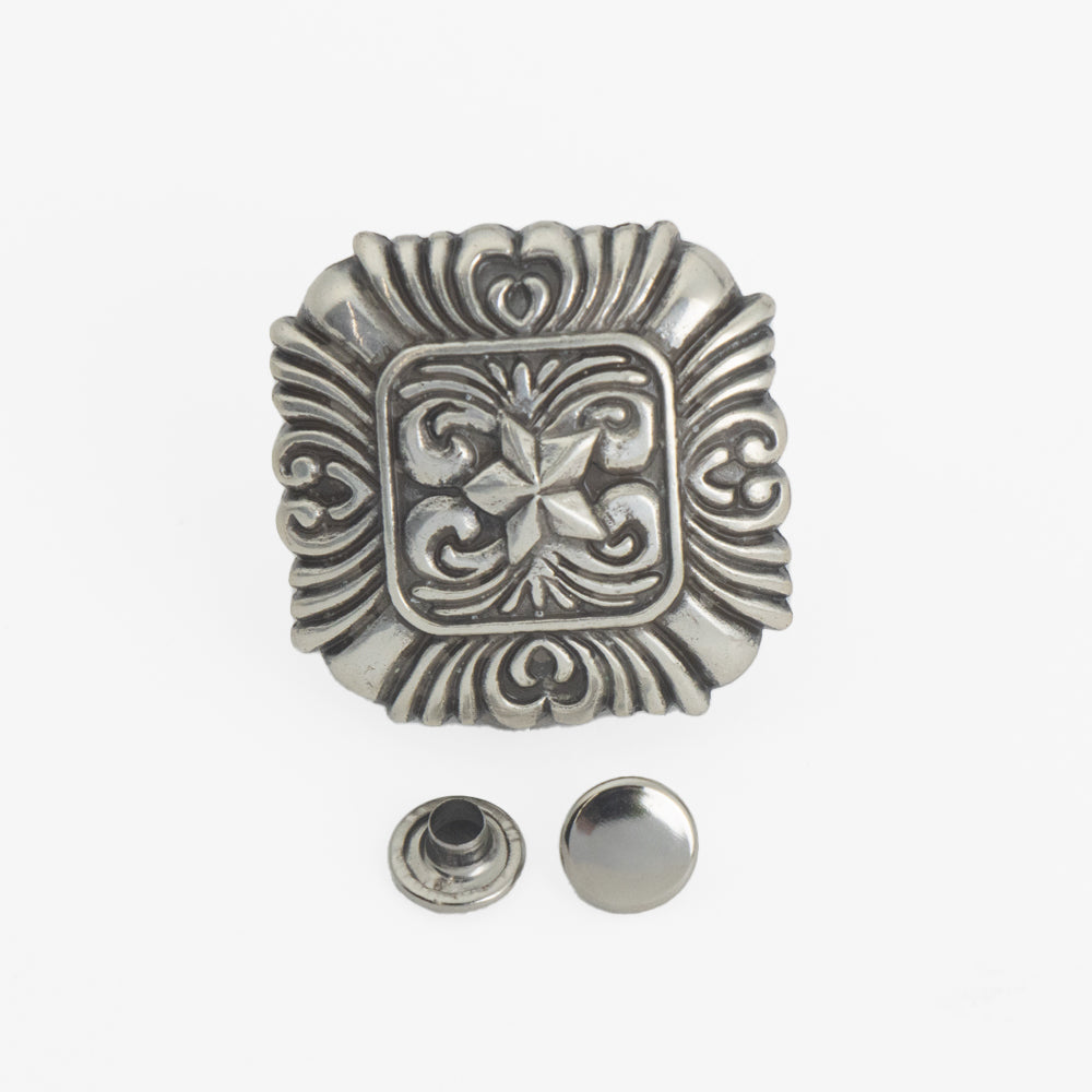 Ivan Leathercraft [FINAL SALE] Star Square Rivet Back Concho, 30mm (1-