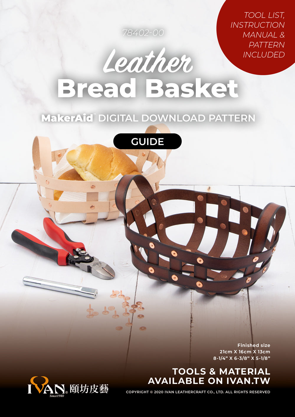 MakerAid® Leather Bread Basket Digital Download Pattern — Ivan Leathercraft