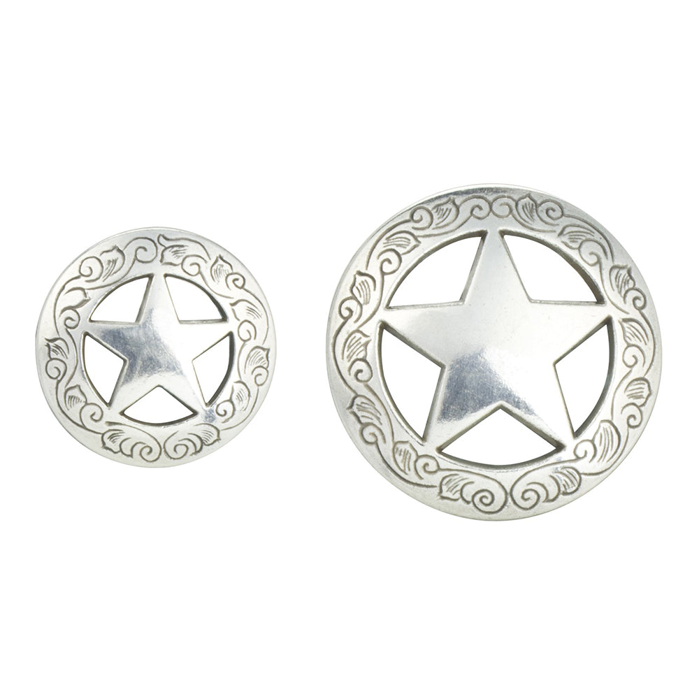 Texas Star Screw Back Conchos, AS — Ivan Leathercraft