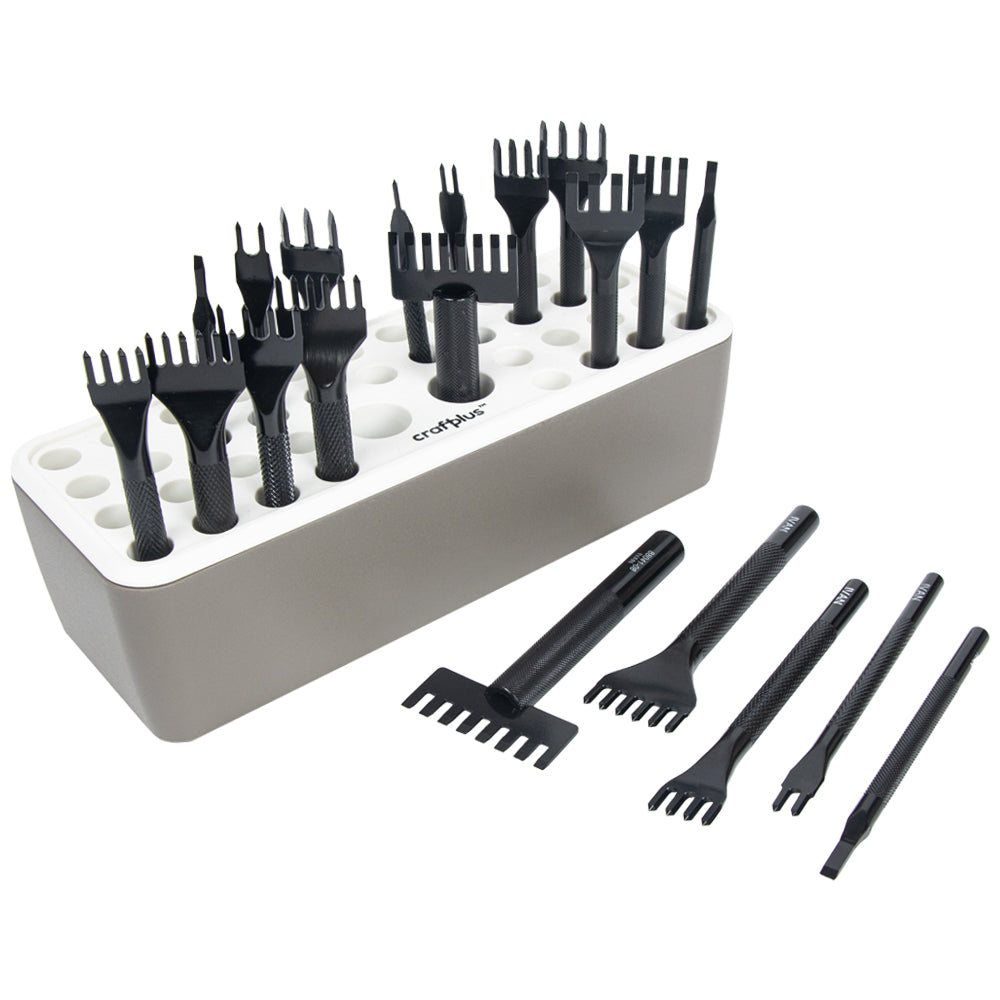Basic Lacing/ Stitching Chisel 21 Pcs Set — Ivan Leathercraft