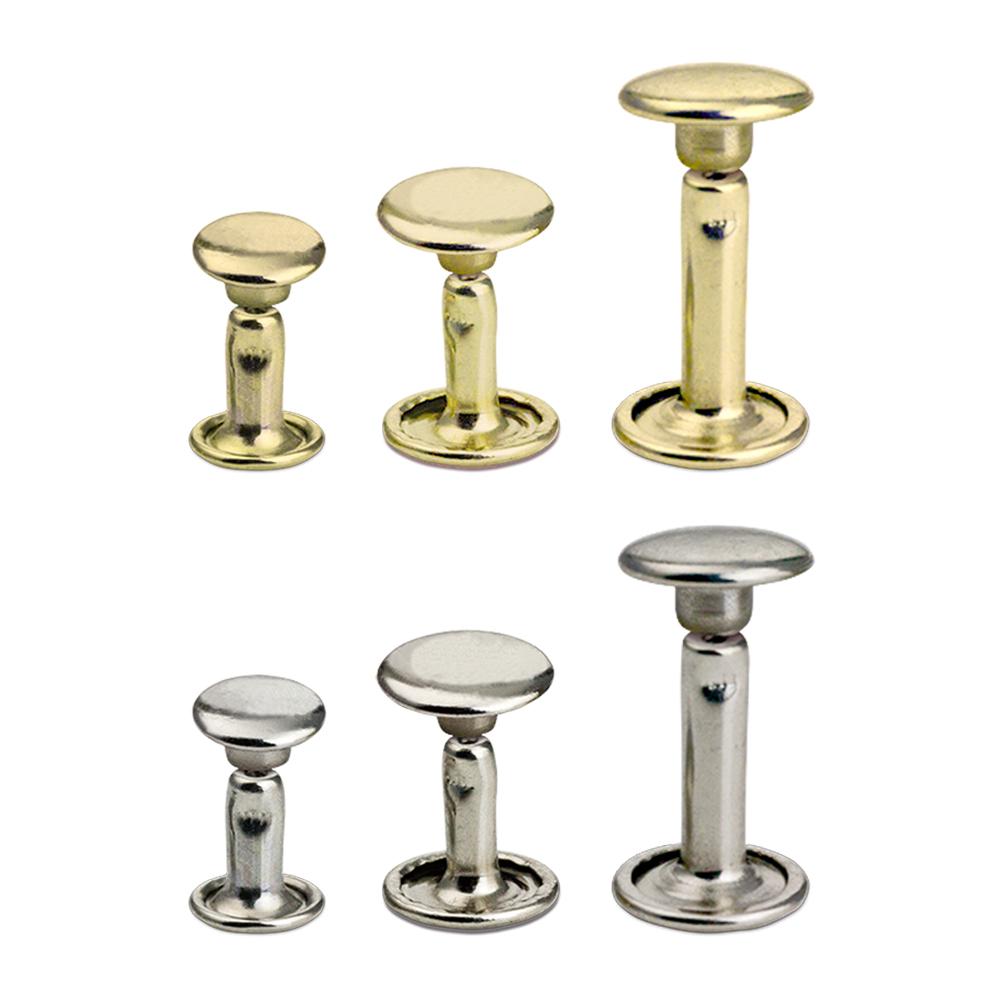 Solid Brass Double Cap Rivets, 100/PK — Ivan Leathercraft